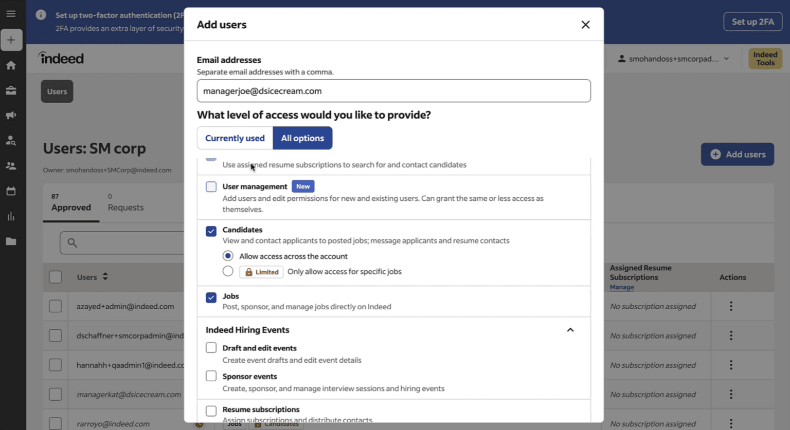 Understanding Indeed Account Settings: User Roles & Privileges