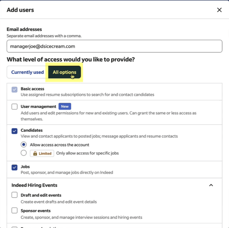 Understanding Indeed Account Settings: User Roles & Privileges