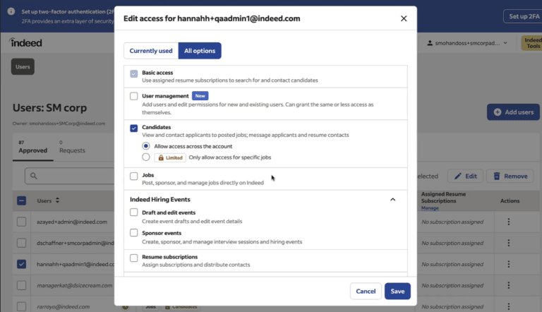 Understanding Indeed Account Settings: User Roles & Privileges