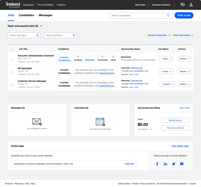 Indeed Employer Dashboard: Manage Hiring in One Place